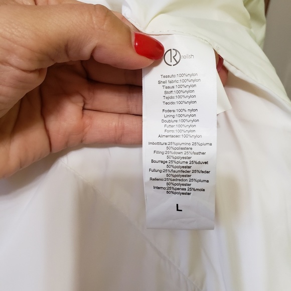 Relished | Jackets & Coats | Relish White Mini Puffer Jacket Size L 68 ...